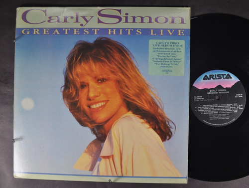 CARLY SIMON Greatest Hits Live LP 1st press ARISTA HYPE STICKER MINT ...