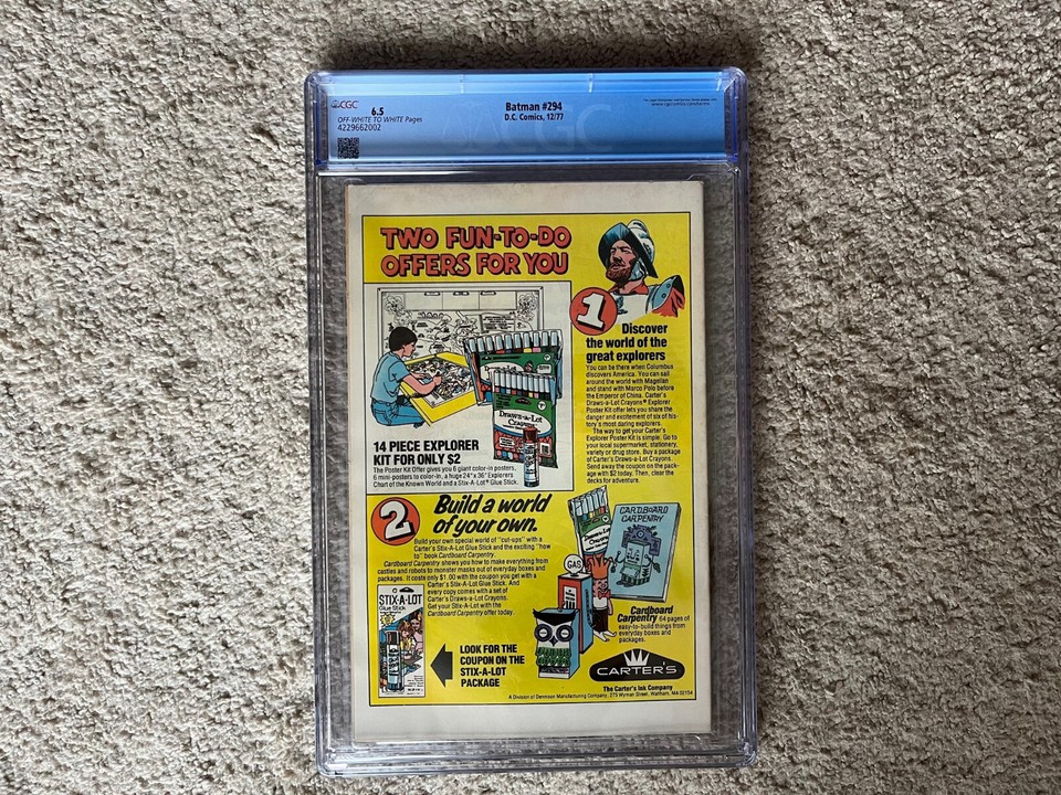 Batman #294 CGC 6.5 Key Classic Joker cover Jim Aparo 1977 DC Comics ...