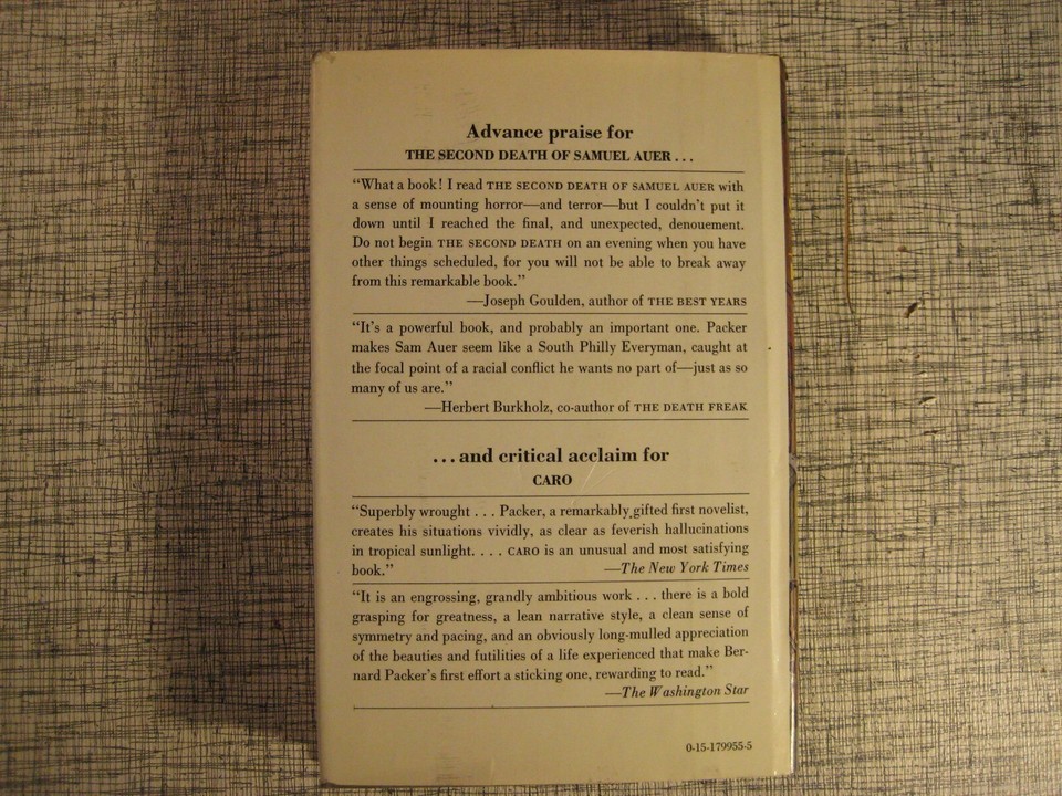The Second Death of Samuel Auer 1979 Book by Bernard Packer ...