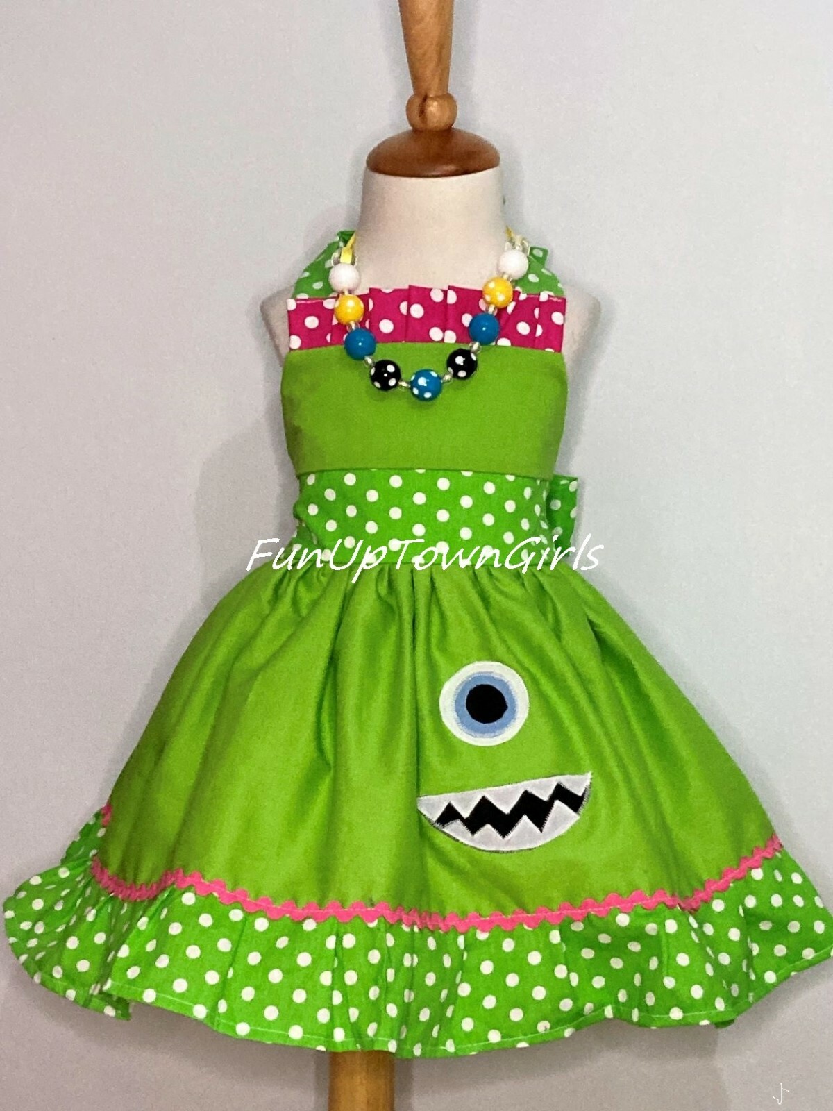 Monsters INC Mike Wazowski Spring Summer Girls Toddler Halter Dress | eBay