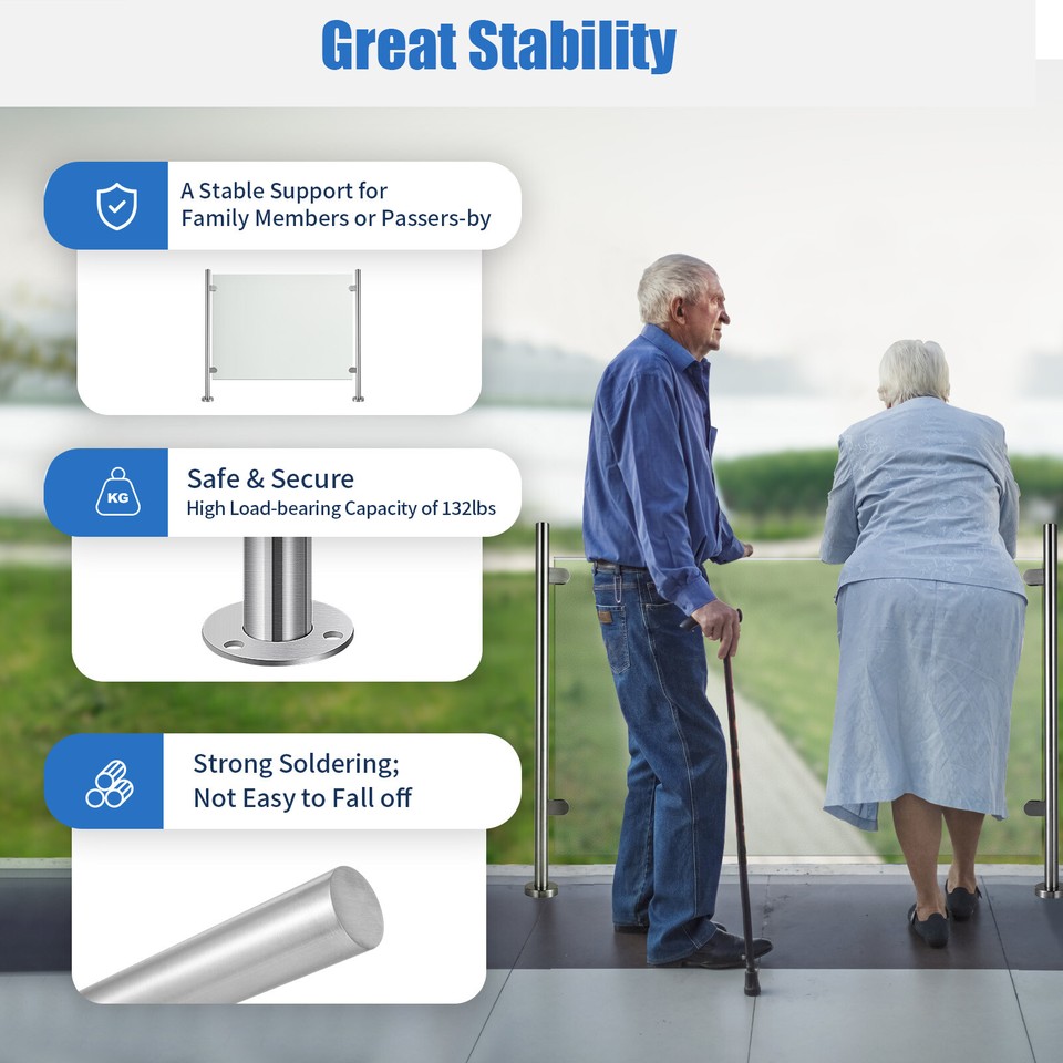 110cm High Stainless 304 Railing Post Pole Swimming Pool Fence ...