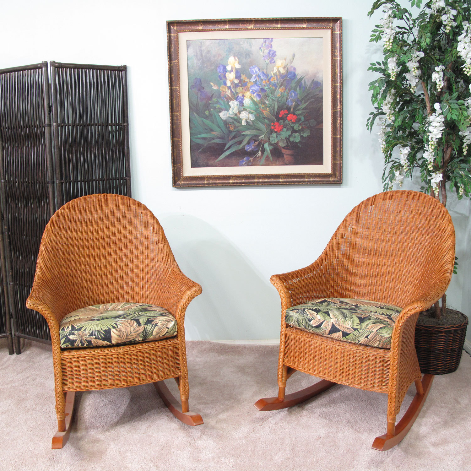 Honey Rattan & Wicker Rocker Chair 2-Pack | eBay