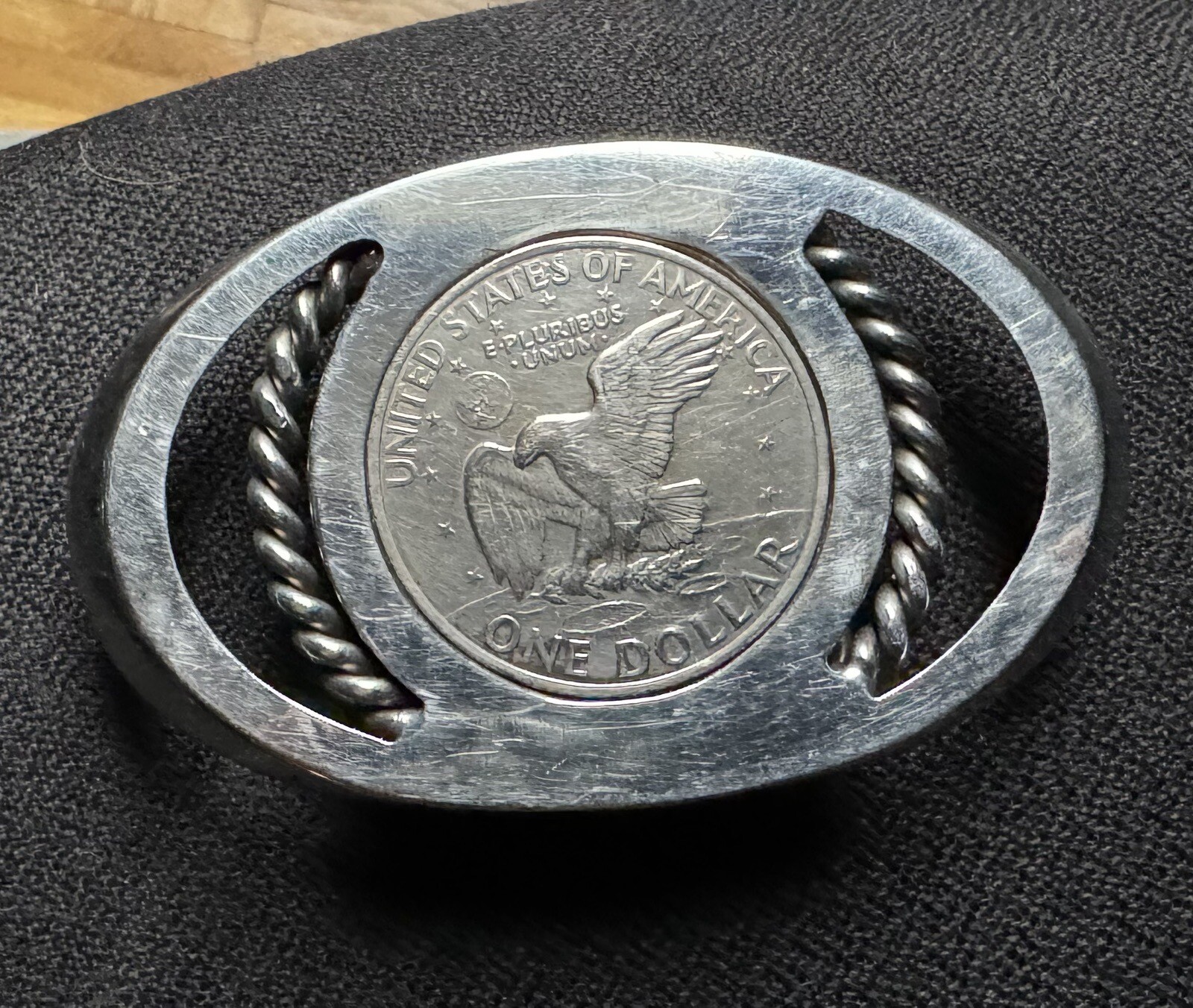 Vintage United States of America One Dollar Coin Belt Buckle USA | eBay