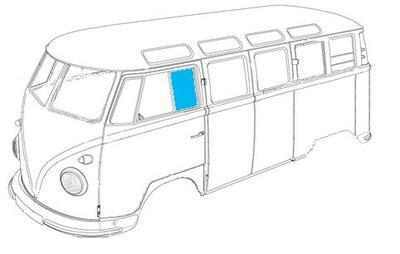 Splitscreen Front Door Fixed Window Glass 55-67. VW Volkswagen ...