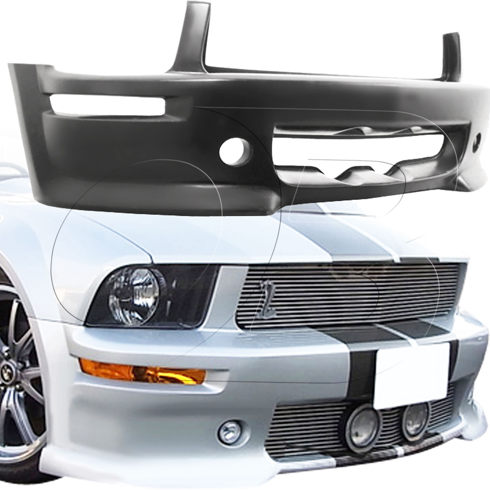 KBD Urethane Eleanor Style 1pc Front Bumper for Mustang Ford 05-09 ...