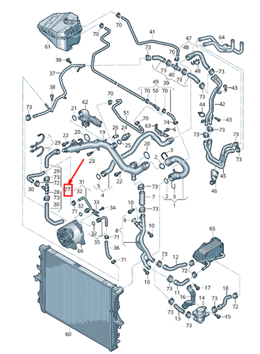 AUDI Q7 4L Engine Coolant Hose 7P0121156L NEW GENUINE | eBay UK