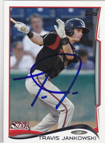 TRAVIS JANKOWSKI LAKE ELSINORE STORM SIGNED CARD SAN DIEGO PADRES REDS ...