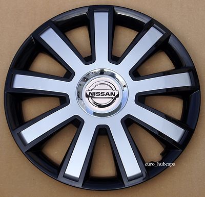 Black/Silver 15" wheel trims, Hub Caps, Covers to fit Nissan Micra,Note ...