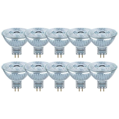 10 X Osram LED Glass Reflector 3,4W=20W GU5, 3 12V Warm 2700K Ra > 90 ...