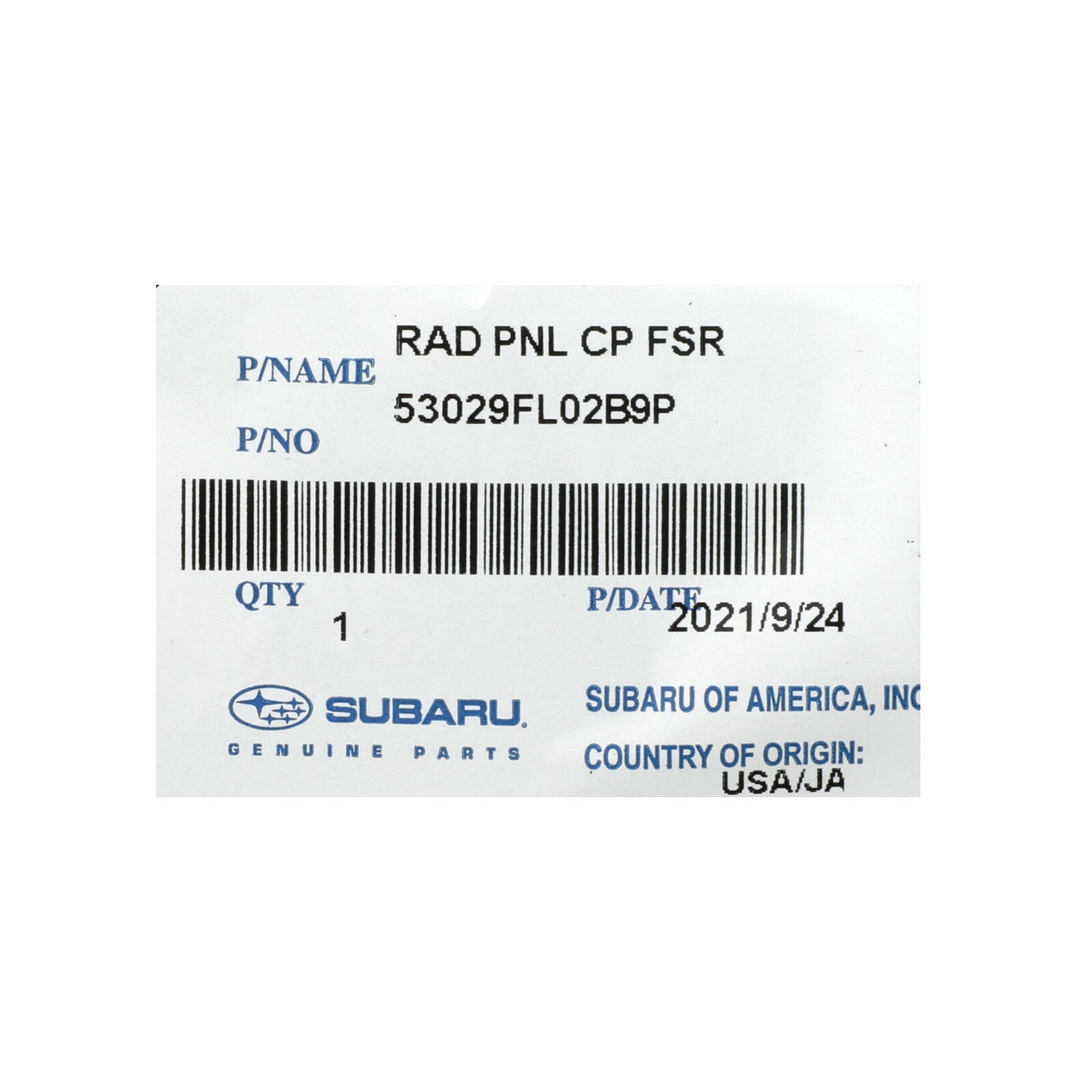 OEM NEW 2017-2023 Subaru Impreza Right Radiator Panel Upper Tie Bar ...