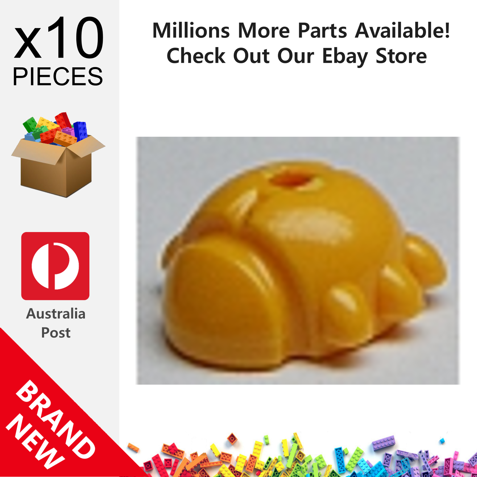 10x Genuine LEGO™ Bright Light Orange Accessories Beetle / Ladybug with ...