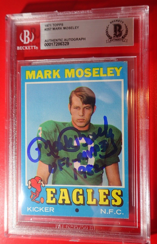 Mark Moseley 1971 Topps Beckett Slabbed Signed ROOKIE Card Authentic Auto W/ INS | eBay