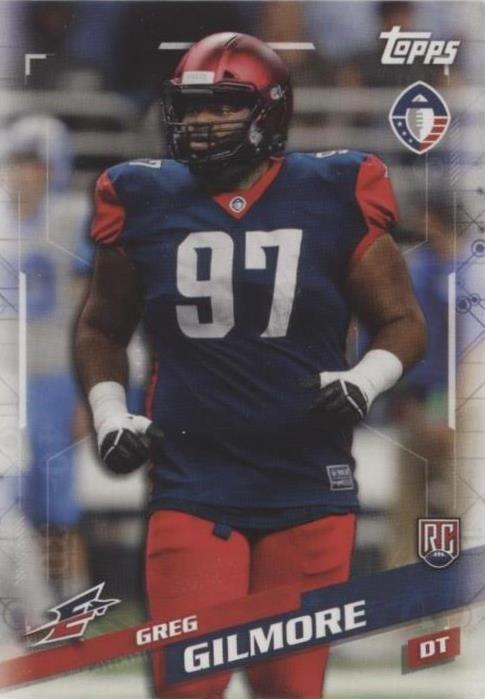 2019 Topps Alliance of American Football - Greg Gilmore #20 (RC) for ...