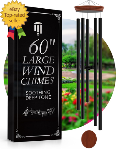 60" Extra Large Wind Chimes for outside Deep Tone - Soothing Wind ...