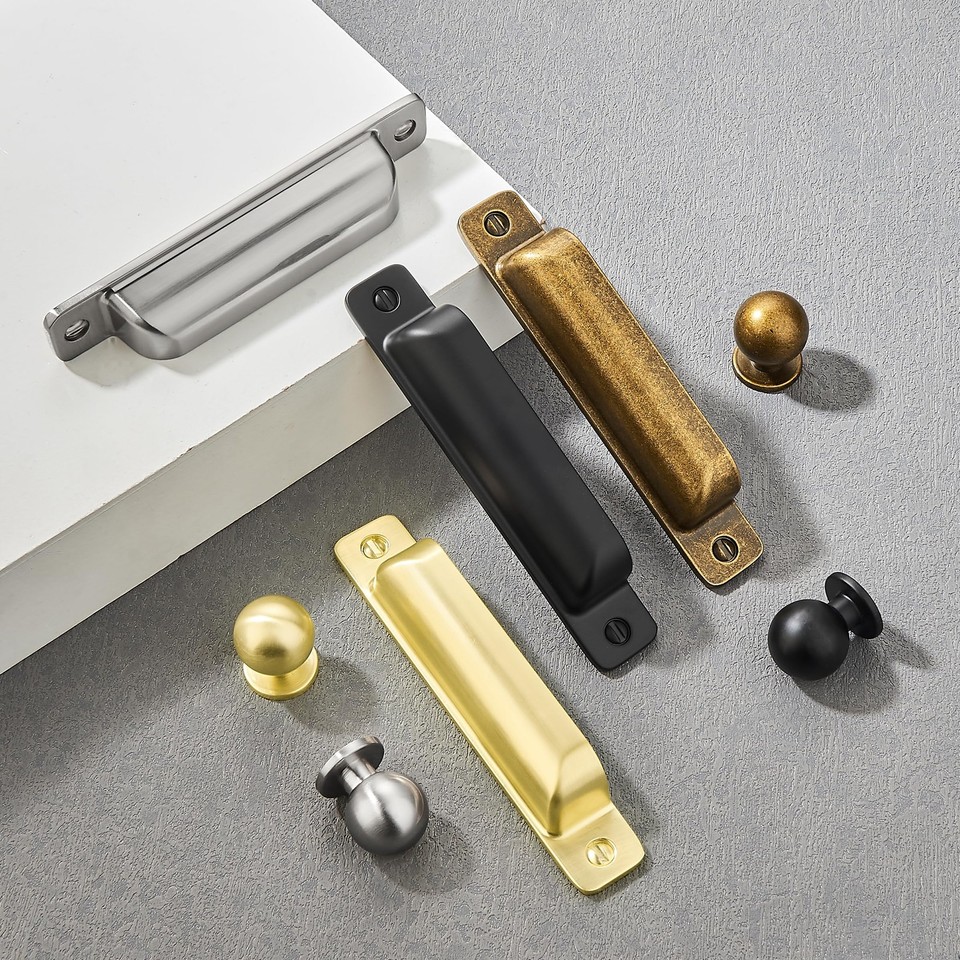 10 Packs 5in(128mm) Hole Centers Drawer Pulls Black Cabinet Cup Pulls ...