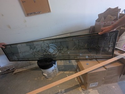 Tempered Transom Glass With Leaded Detail 65.25"L X 13"W X 1"D | eBay