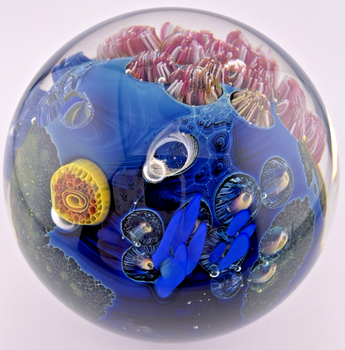 2011 Josh Simpson Signed Megaplanet Glass Paperweight 3.5" | eBay