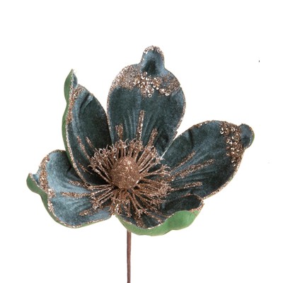 Bianchi Dino Magnolia Fleur Pick Vert 15cm Velours Décoration Noël | eBay