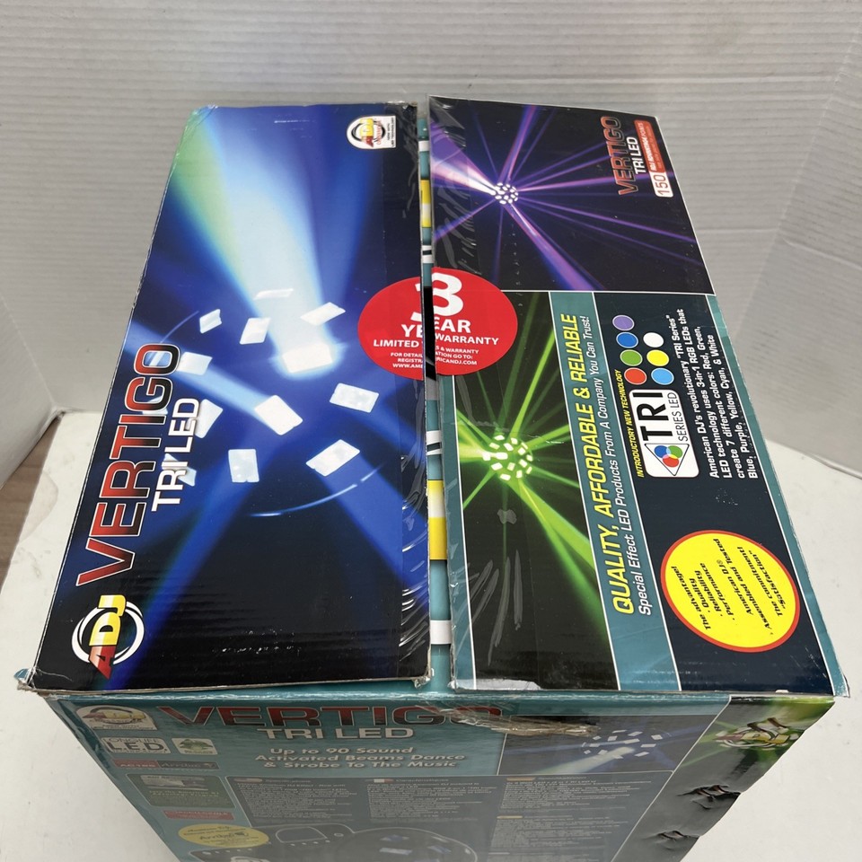 AMERICAN DJ - ADJ VERTIGO TRI LED - SOUND ACTIVATED DJ LIGHT - OPEN BOX ...