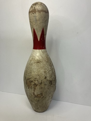 Vintage Bowling Pin King Brunswick Red Crown Wood | eBay