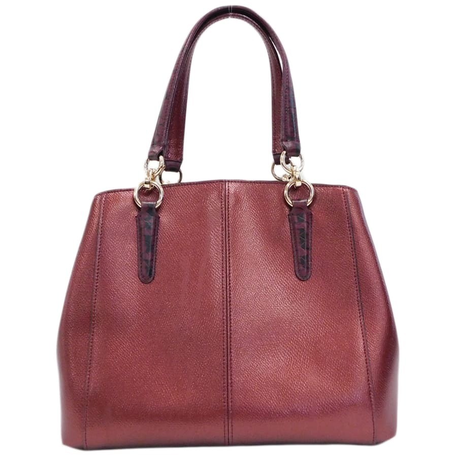 COACH small 2way bag F55517 burgundy leather python pattern stylish from Japa | eBay