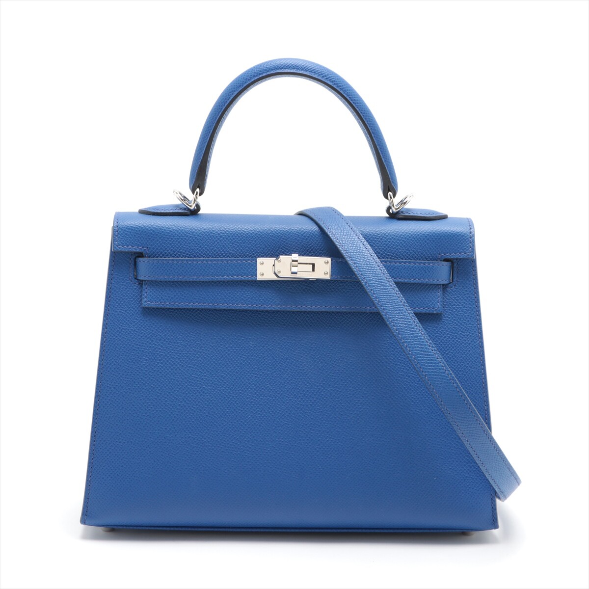 Hermes Kelly 25 Epsom Blue Royale SilverMetal U:2022 - Gem