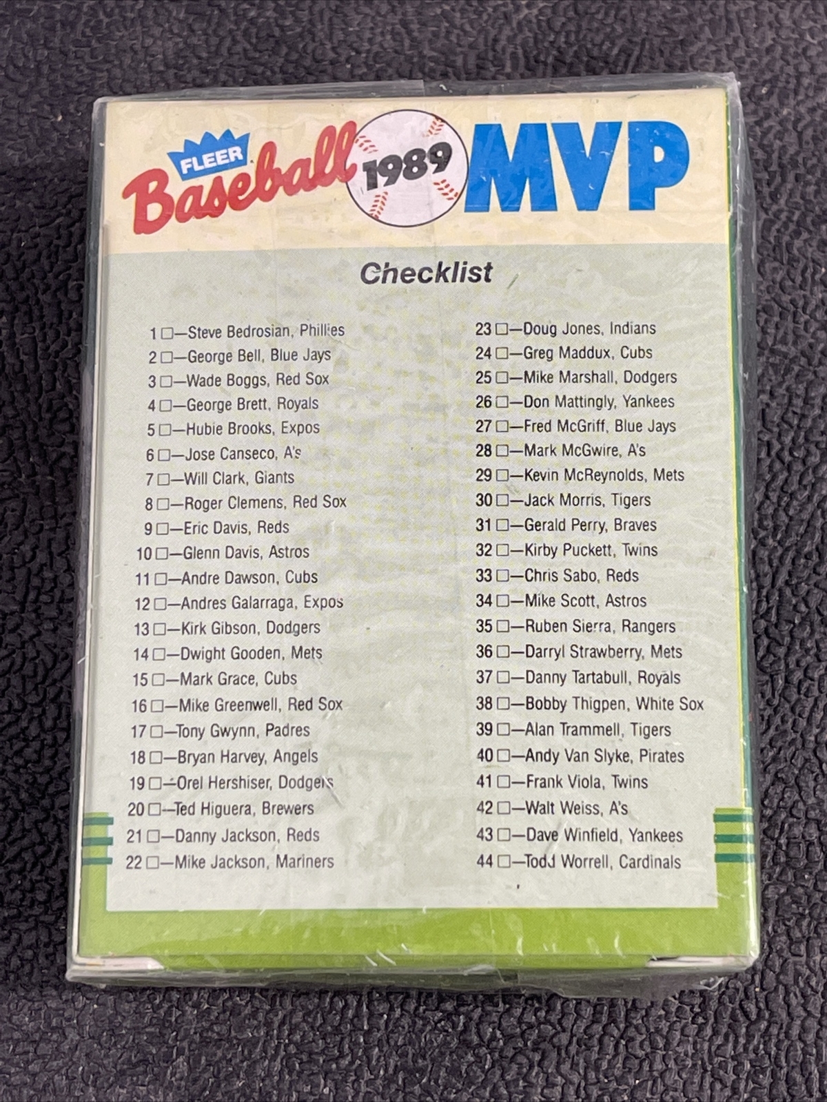 1989 Fleer Baseball Card MVP ToysR US Limited Edition Complete Sealed ...