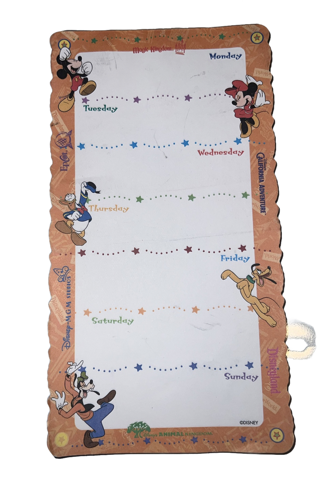 Disney Parks Mickey Magnetic Note Pad Weekdays Minnie Pluto Goofy ...