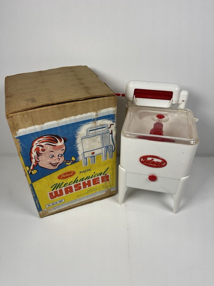 WORKING - Ideal Toy Mechanical Washer Washing Machine 50s w/HAND CRANK ...