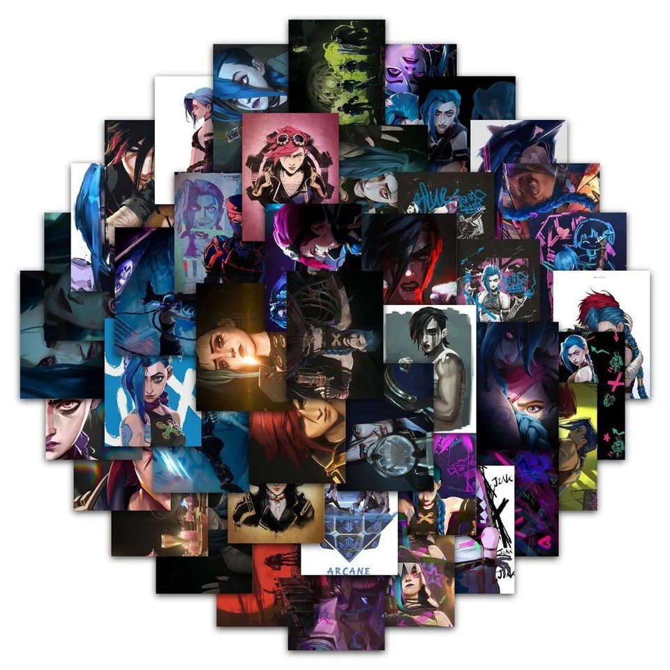 126Pcs Anime Arcane：League of Legends Jinx Waterproof Stickers ...