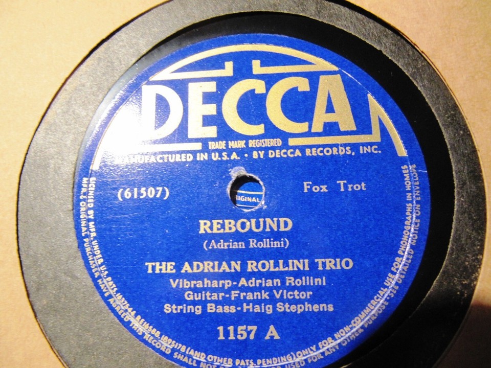 1937 Adrian Rollini TRIO Vibraphone COOL JAZZ Driftin REBOUND DECCA ...