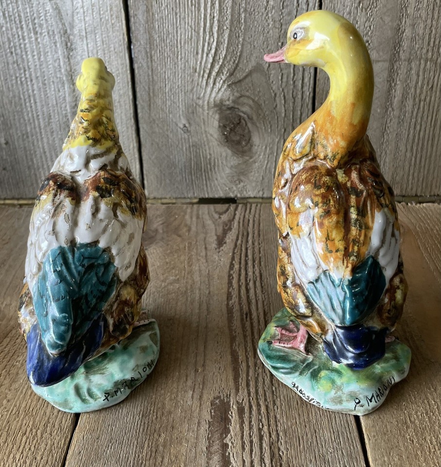 Vintage Mid Century Modern Italy Hand Painted Duck Figurines P Marioni ...