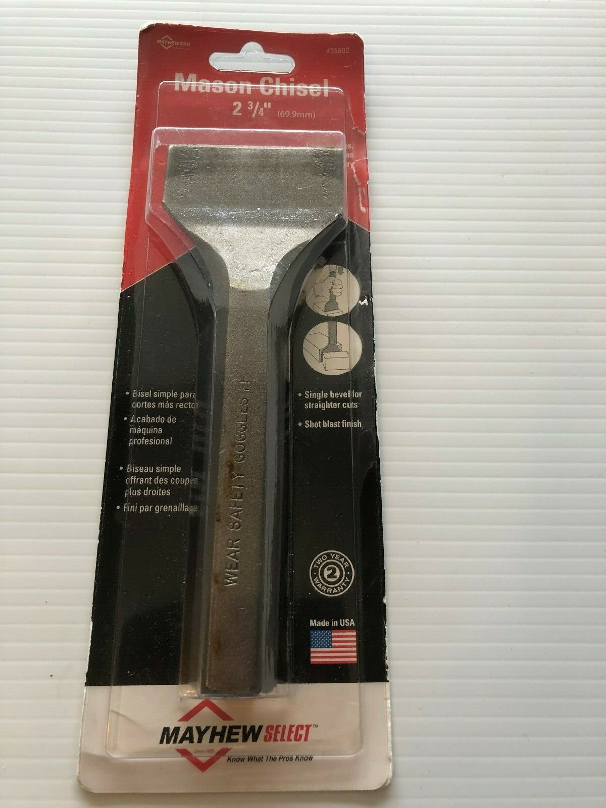 NEW MAYHEW SELECT 35802 2-3/4" x 7-1/2" Mason Chisel, BRAND NEW, USA | eBay