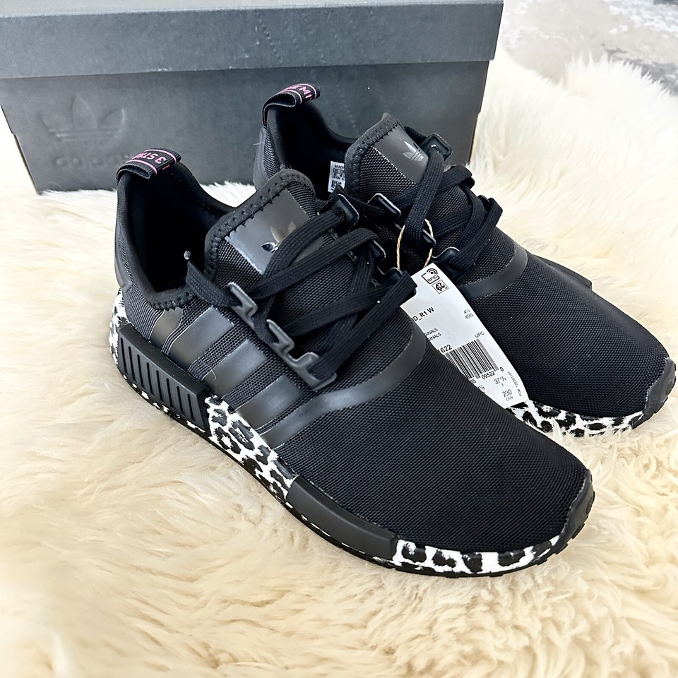 Adidas Nmd R1 Boost Leopard Print Black White Pink Women's Shoes GZ1622 ...