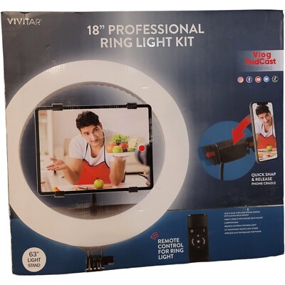 Vivitar 18" Professional Ring Light Kit With 63" Light Stand for ...