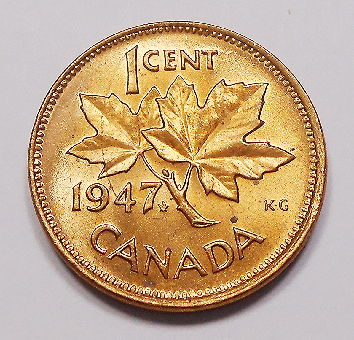 1947 ML BLUNT 7 Small Cent SELECT MS BU RED Beauty SCARCE George VI ...