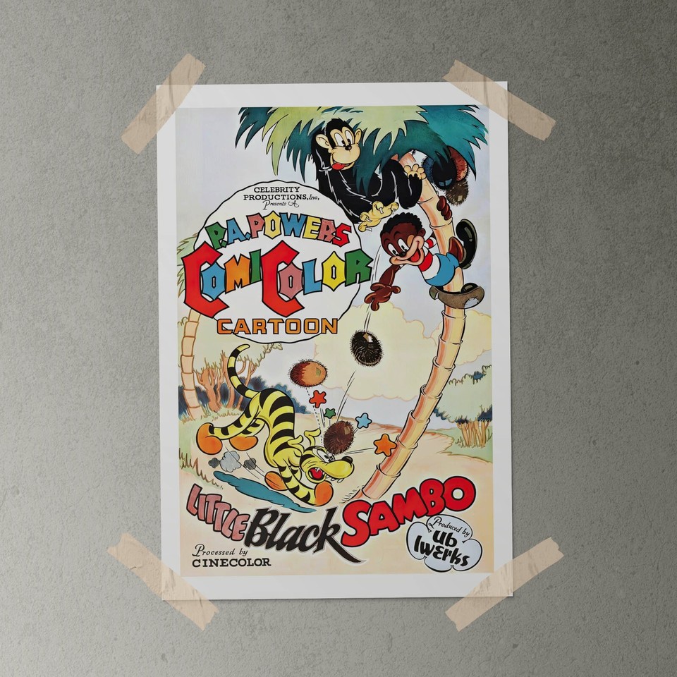 LITTLE BLACK SAMBO 1935 Vintage Animated Cartoon Movie Poster Print ...