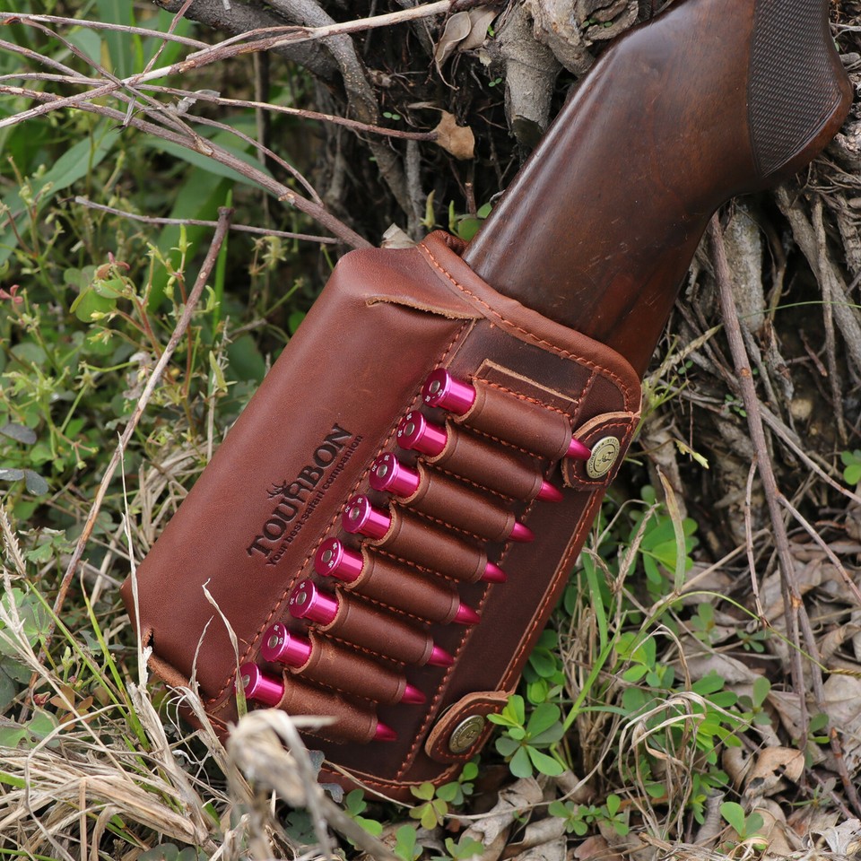 Tourbon Leather Gun Buttstock Cheek Riser Rest Rifle Cartridges Ammo ...
