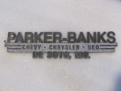 Vintage Parker-Banks Chevrolet De Soto Missouri Metal Dealer Badge Tag ...