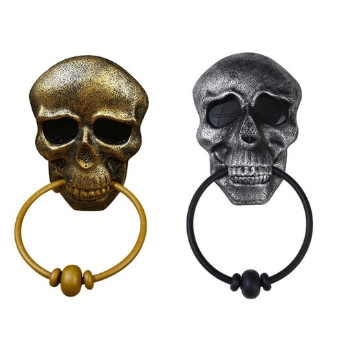 3D Skull Door Knocker Wall Hanging Decoration Gothic Skeletons Head ...