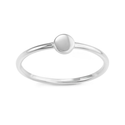 Sterling Silver Small Round Disc Ring | eBay