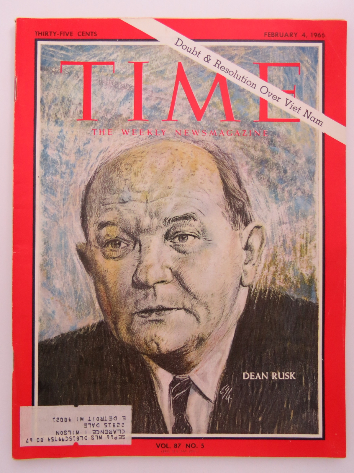 TIME MAGAZINE FEBRUARY 4, 1966 (DEAN RUSK) 1966 | eBay