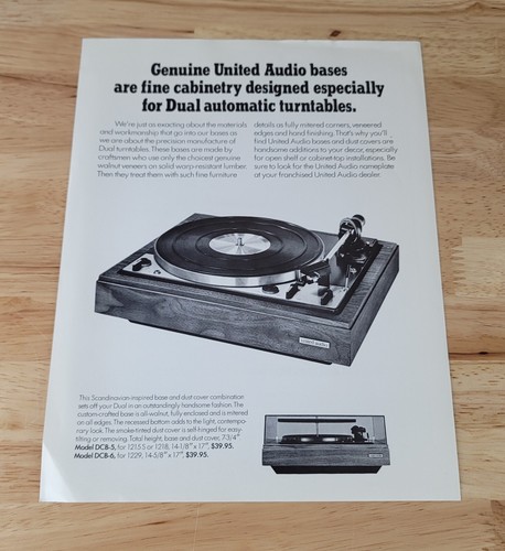 United Audio DUAL AUTOMATIC TURNTABLES Vintage Print Ad Size: 8.5"x11 ...