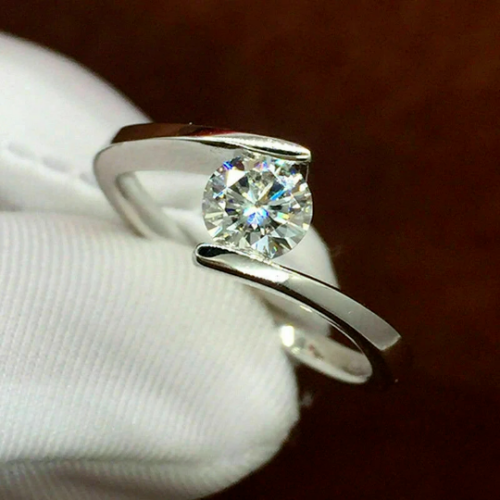 2 .00Ct Simulated Diamond Tension Set Wedding Bypass Ring 14K White ...