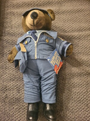 Vintage Patriot Bear NEW Mail Carrier Postal Mailman Teddy Bear Plush ...