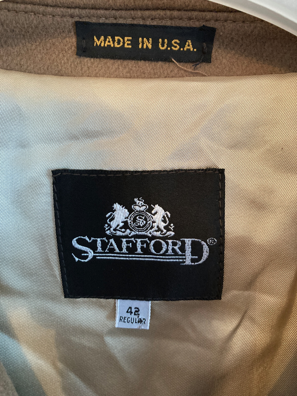 Mens Stafford Dress Coat, Wool, Camel Brown, Mid Leng… - Gem