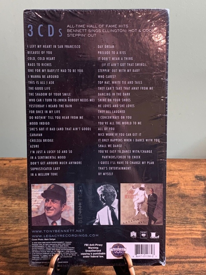 New Tony Bennett Hall of Fame Hits 3 CD Box SET 44 SONGS Sealed | eBay