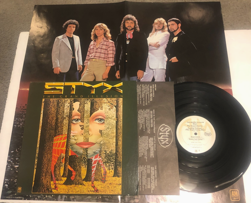 Styx The Grand Illusion LP w poster Nm- | eBay