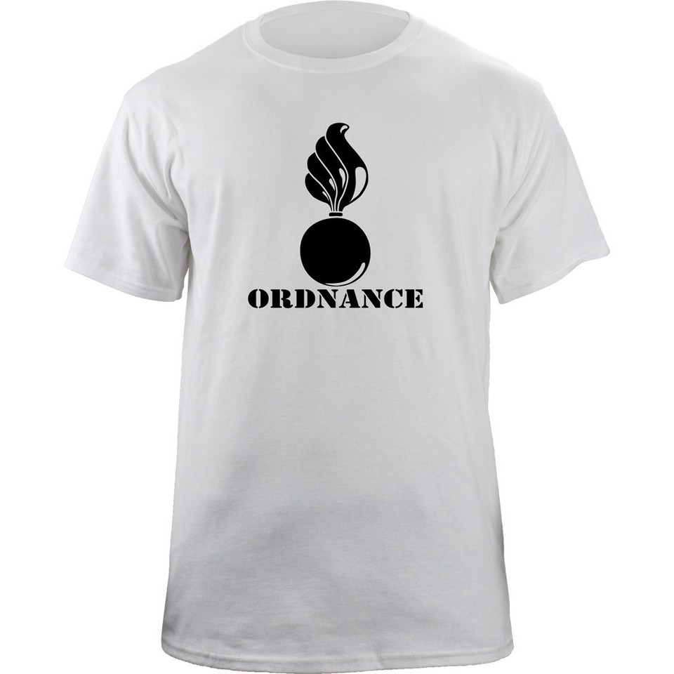 US Army Ordnance Shell and Flame Branch Insignia Veteran Graphic T ...