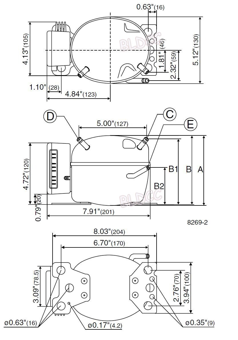 Secop Compressor BD35F Danfoss R134a + Electronic Start Unit Controller ...